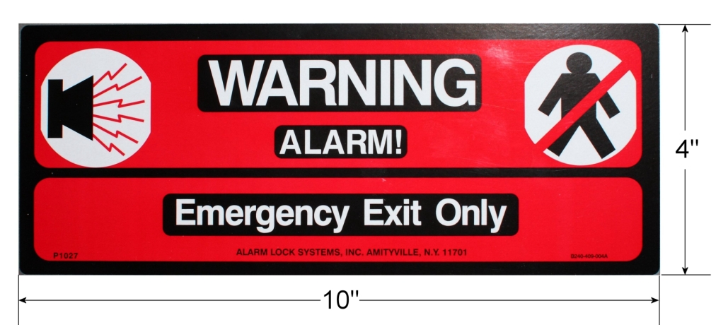 Alarm Lock P102 Rectangle Sign Decal - ACCESS HARDWARE
